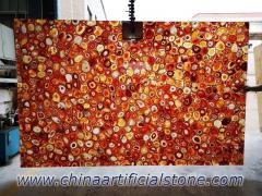 Backlit Red Agate Semi Precious Stone Panels Suppliers - Enming Stone